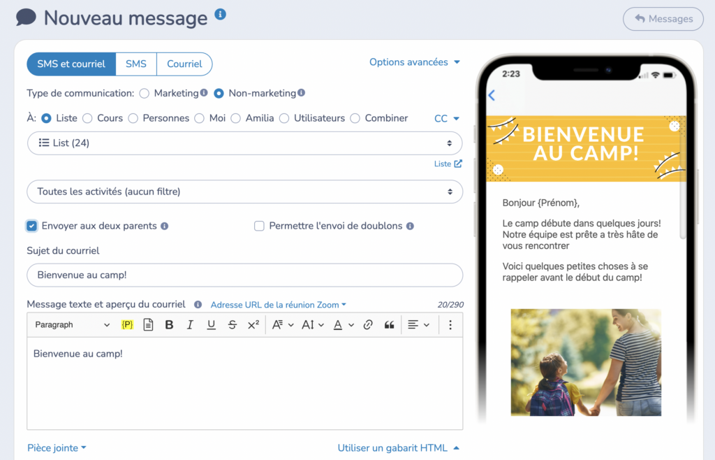 Créer et envoyer un courriel avec Canva