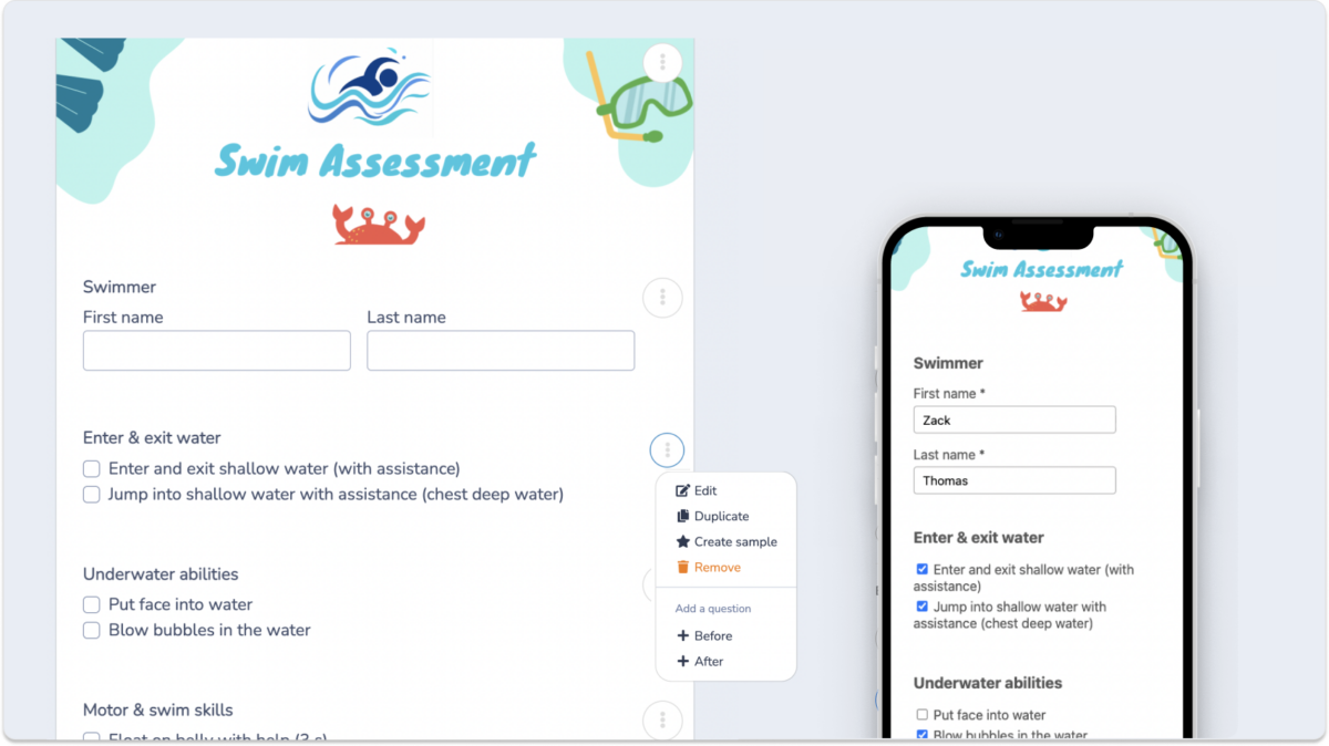 Attendance Tracking for Swim Lessons