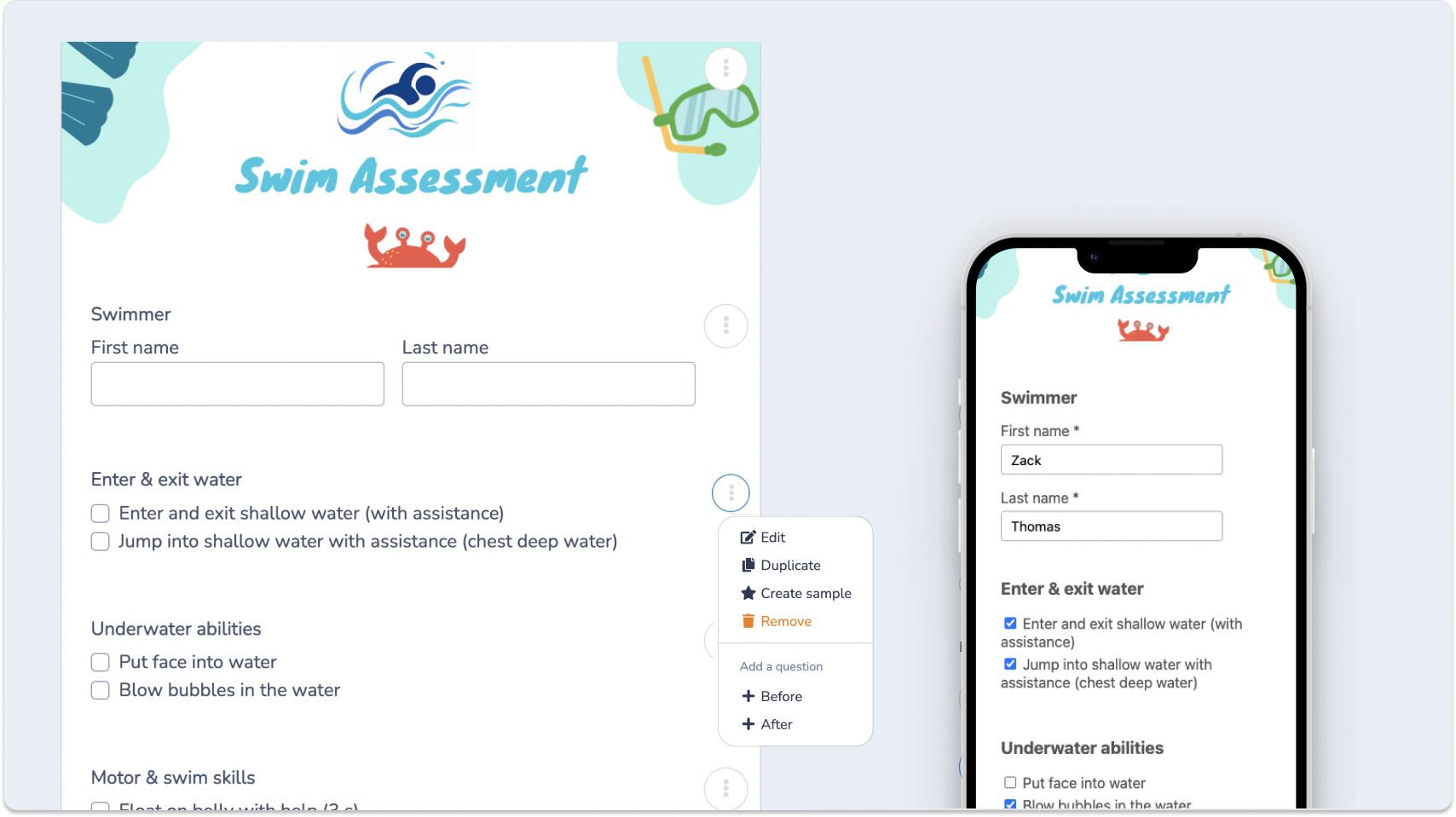 Attendance Tracking for Swim Lessons