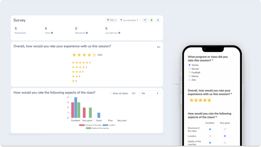 Surveys for Swim Schools (Feedback form)