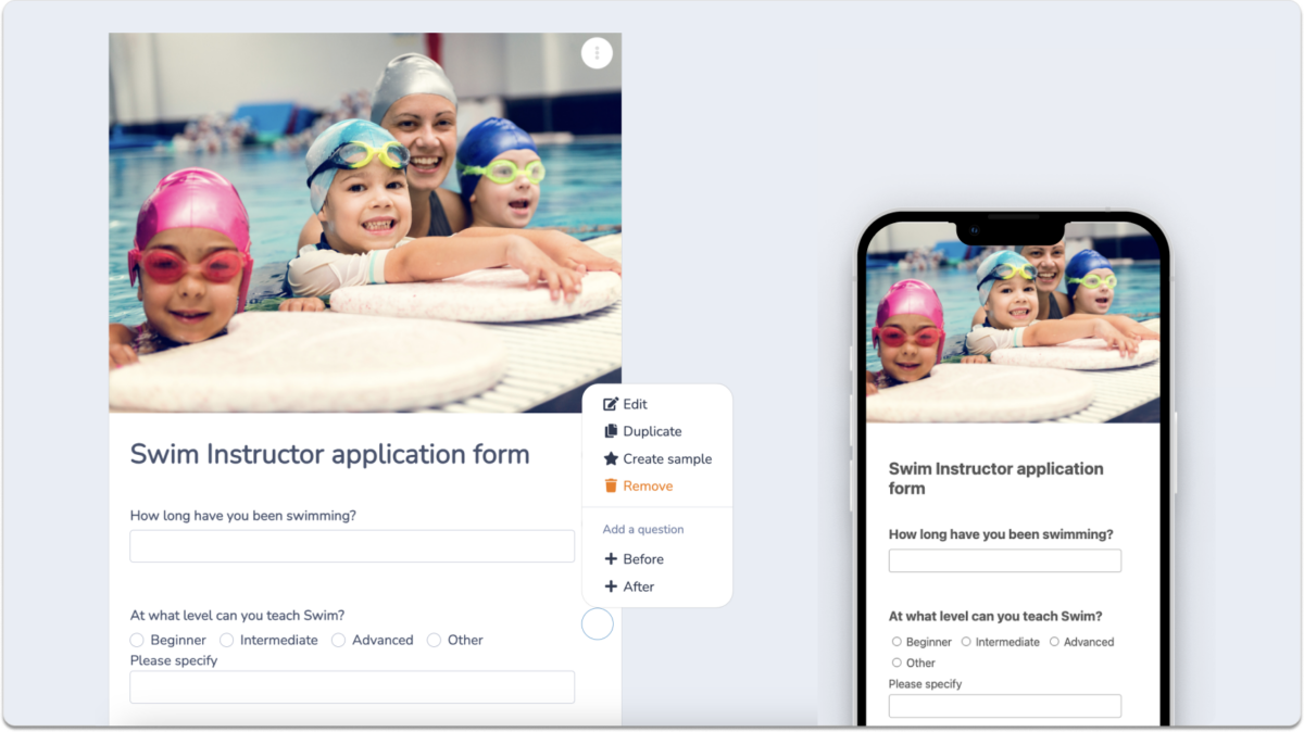 Swim Instructor Application Form