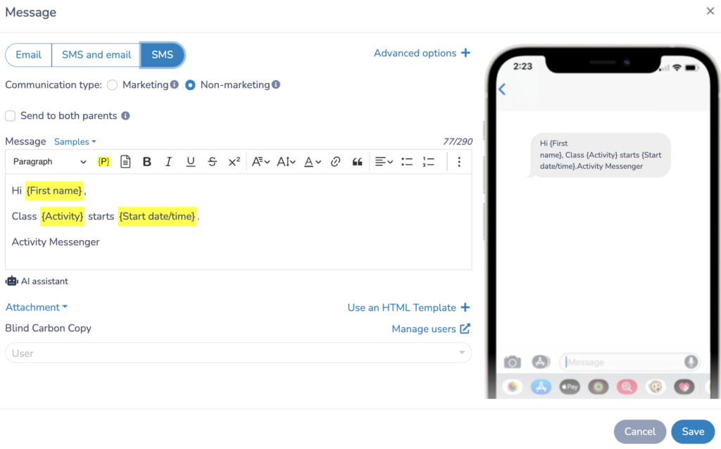 Employee Training Forms with Attendance tracking and SMS reminders