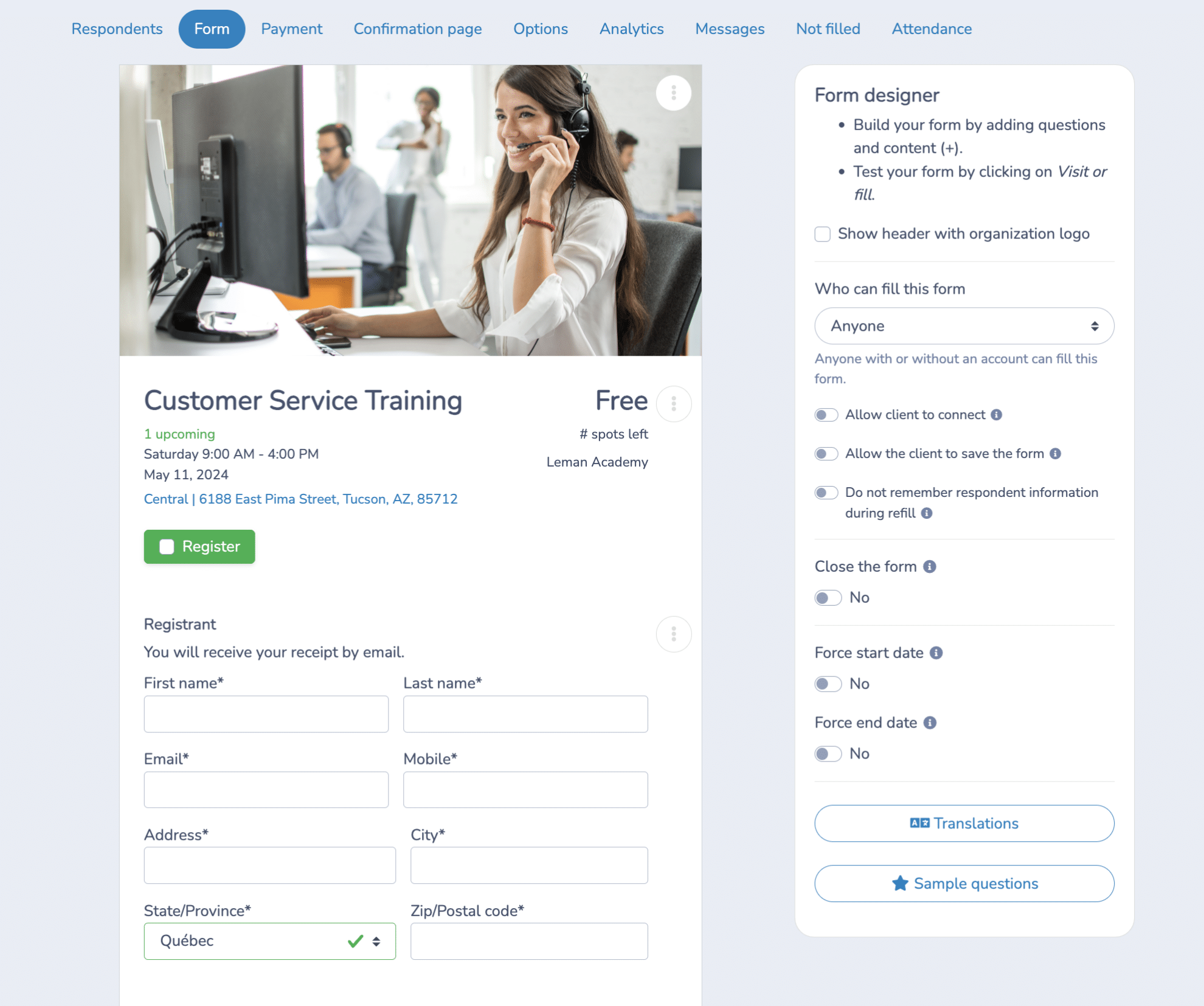 Employee Training Forms with Attendance tracking and SMS reminders