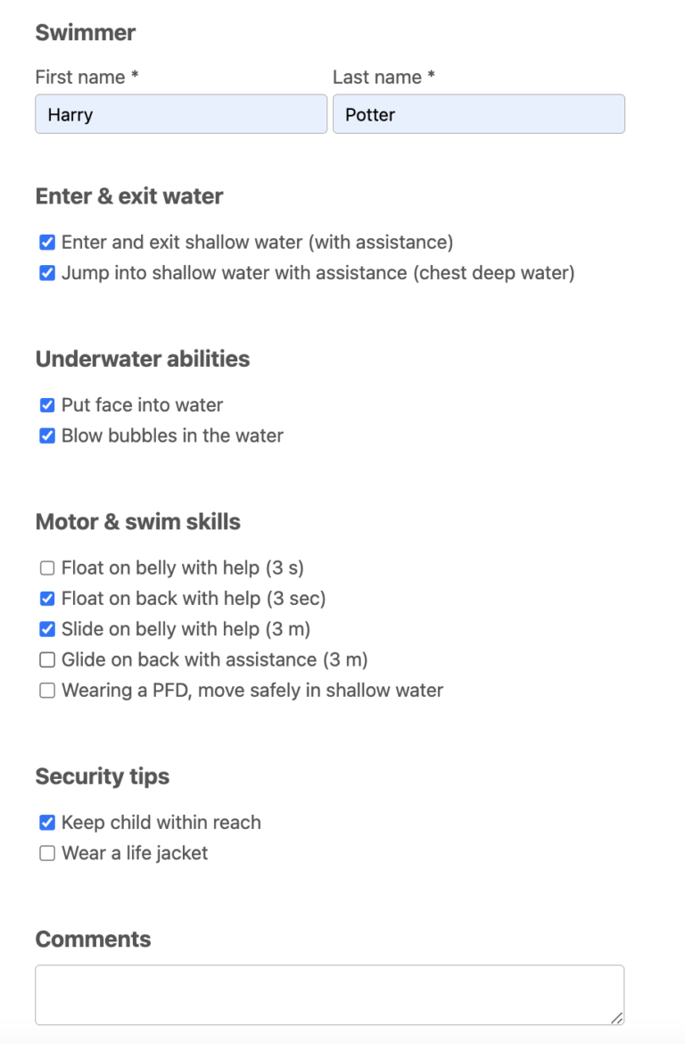 How to create online swim report cards