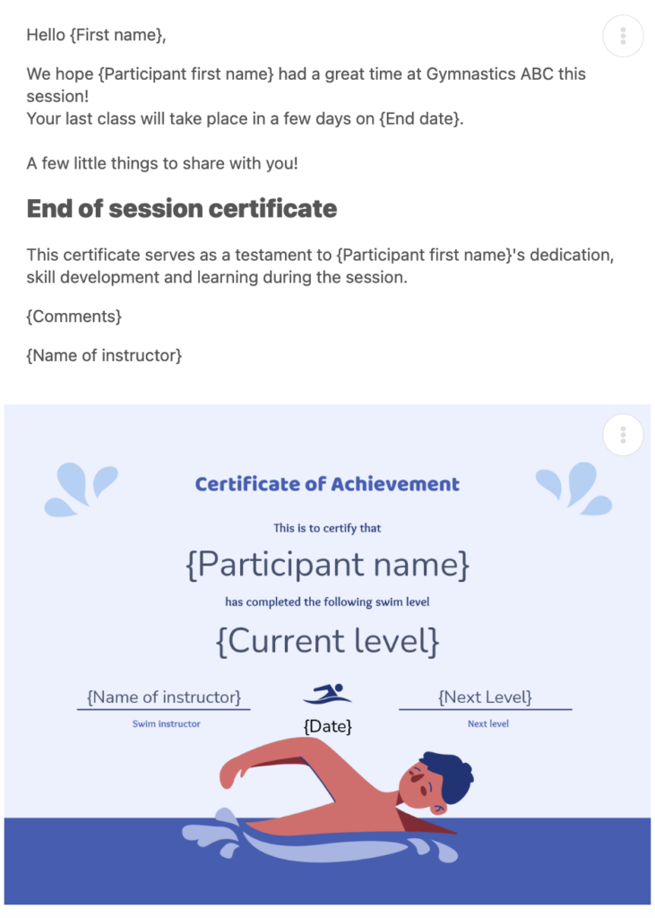 How to create online swim report cards