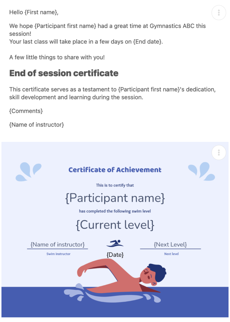 How to create online swim report cards