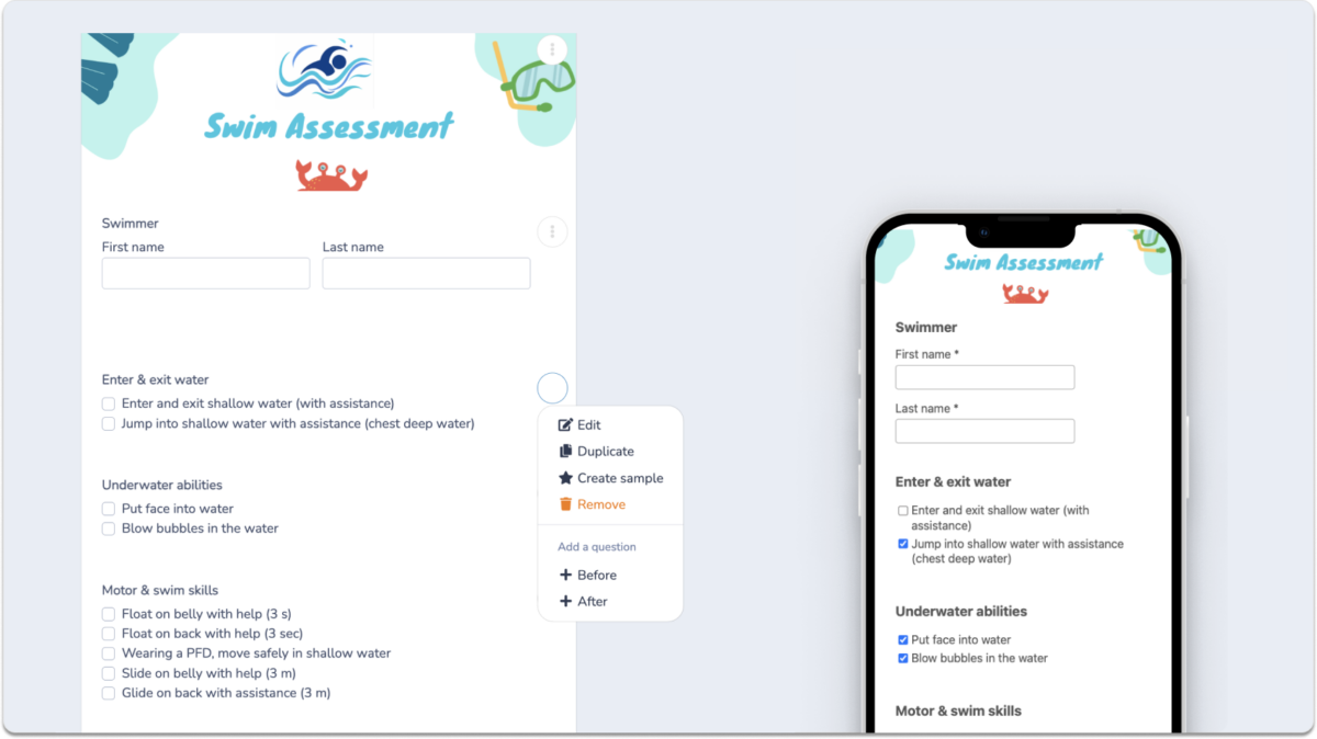 How to create online swim report cards