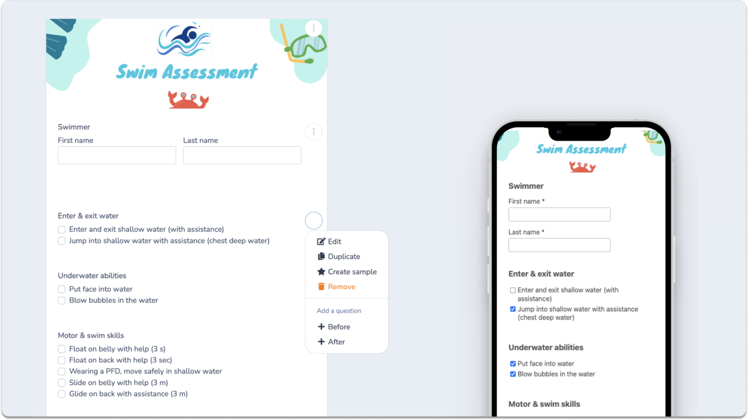 How to create online swim report cards