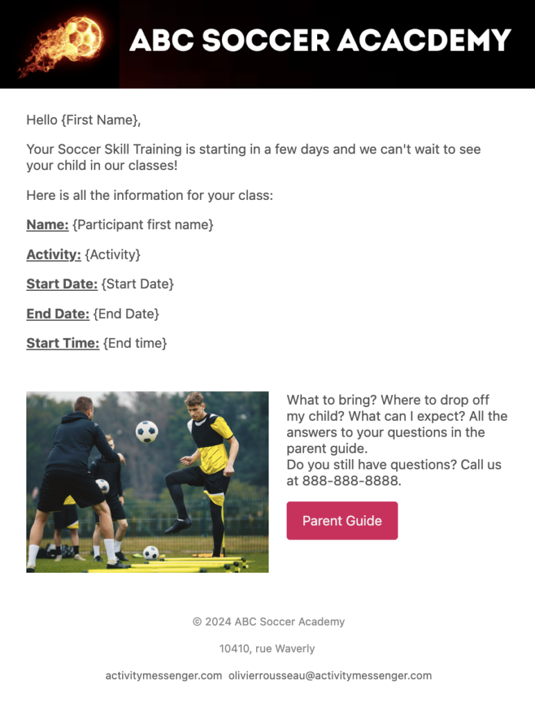 Create a Soccer Registration Form (with Template)