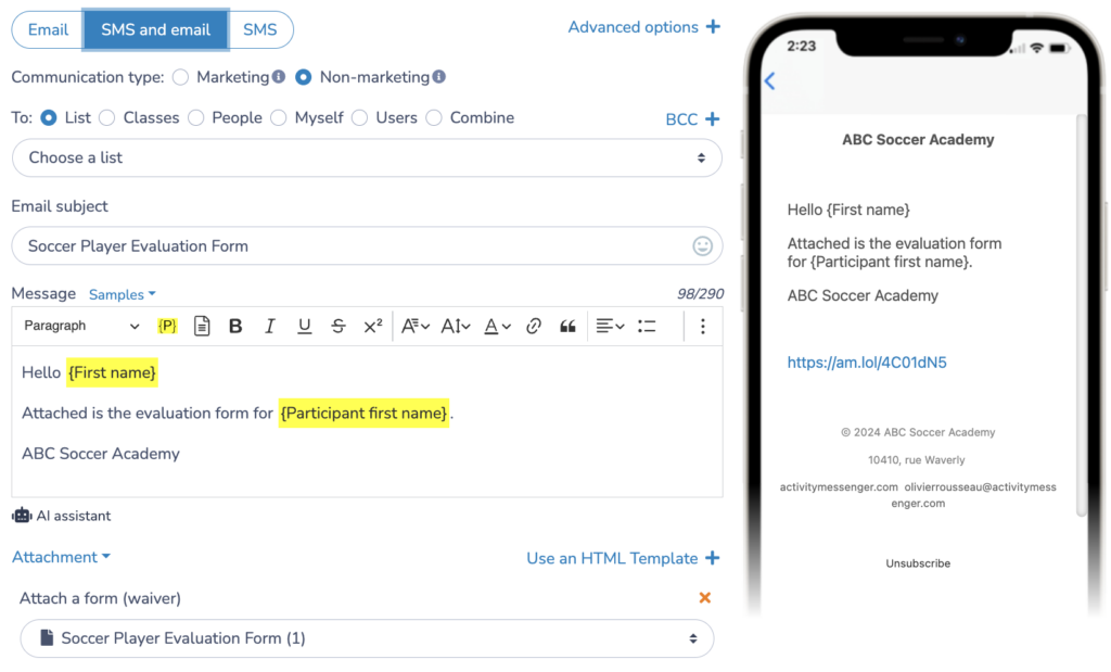 How to create a Soccer Player Evaluation Form (with template)