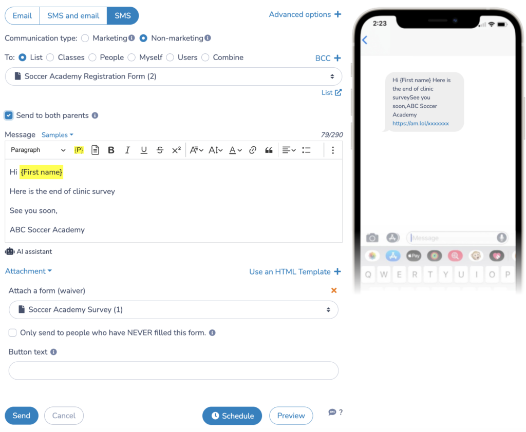 Surveys for Soccer Academy – Player Feedback Forms