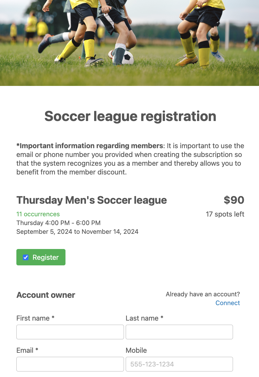 How to Create a Soccer League Registration Form