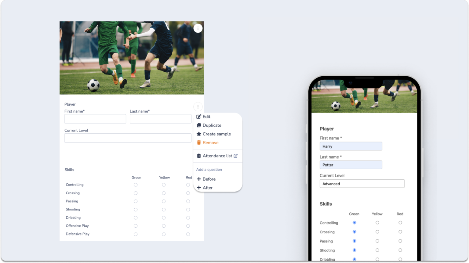 How to create a Soccer Player Evaluation Form (with template)