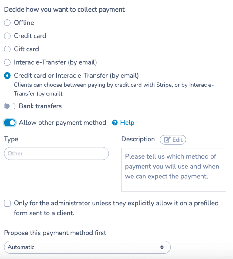 Payment integration with Interac E-Transfer