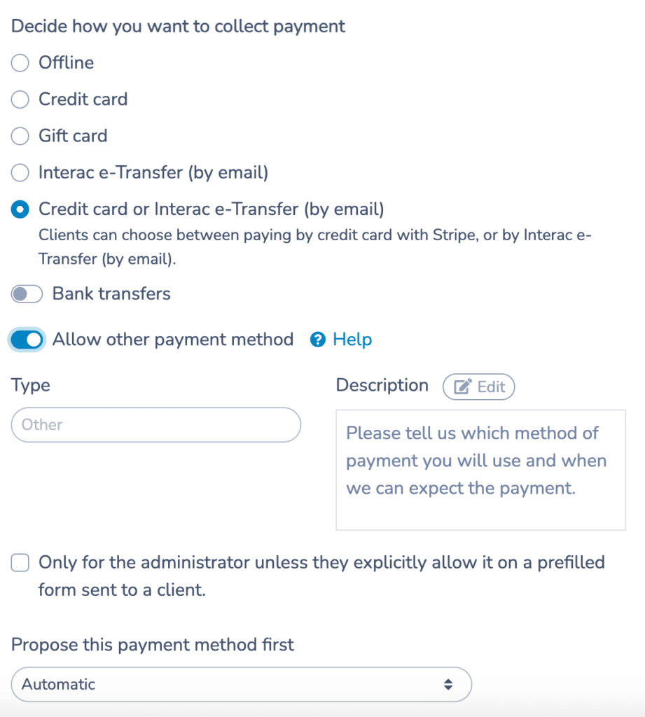 Payment integration with Interac E-Transfer
