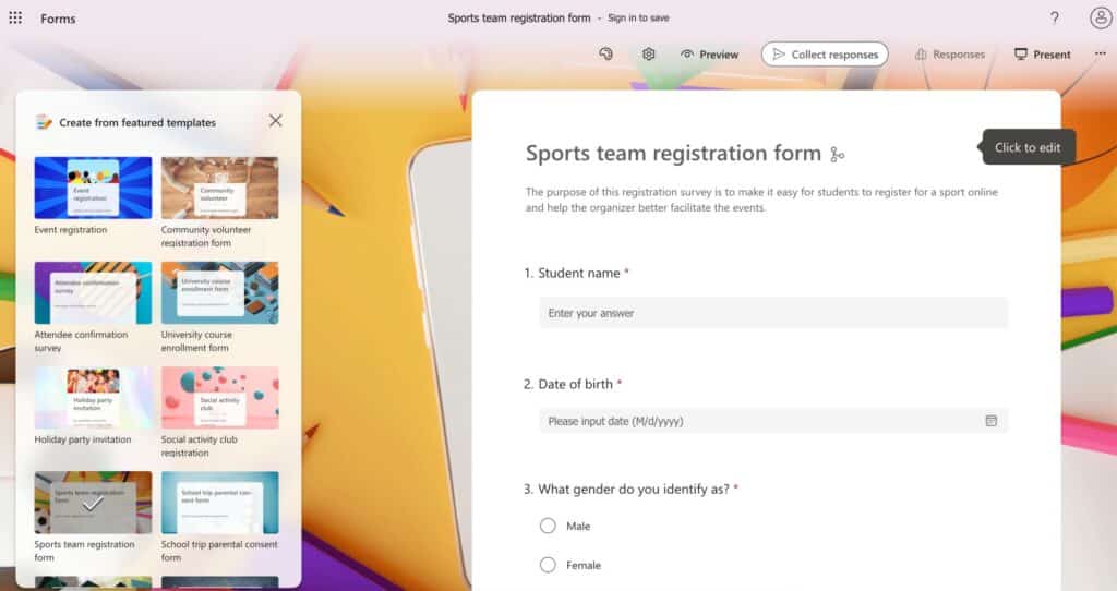How to Create a Registration Form with Microsoft Forms