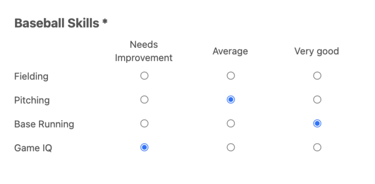 How to create a Baseball Player Evaluation Form (with template)