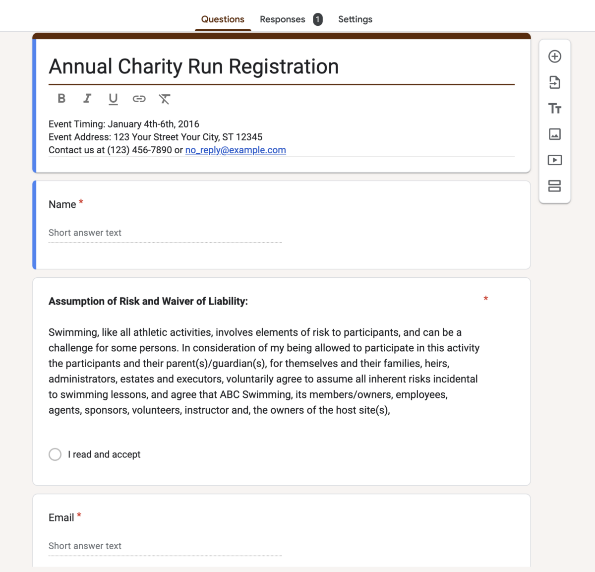 How to Create a Liability Waiver in Google Forms