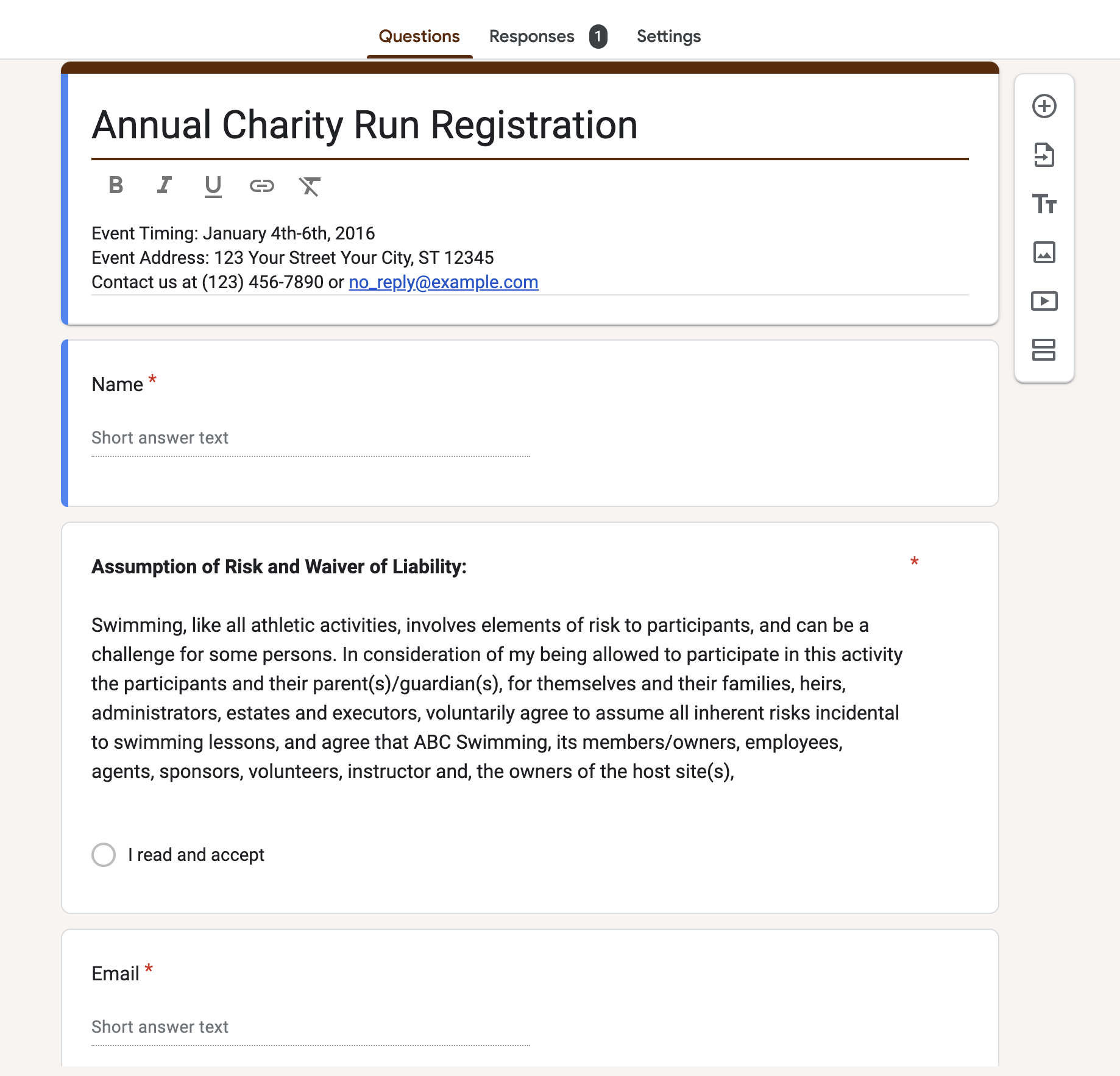 How to Create a Liability Waiver in Google Forms