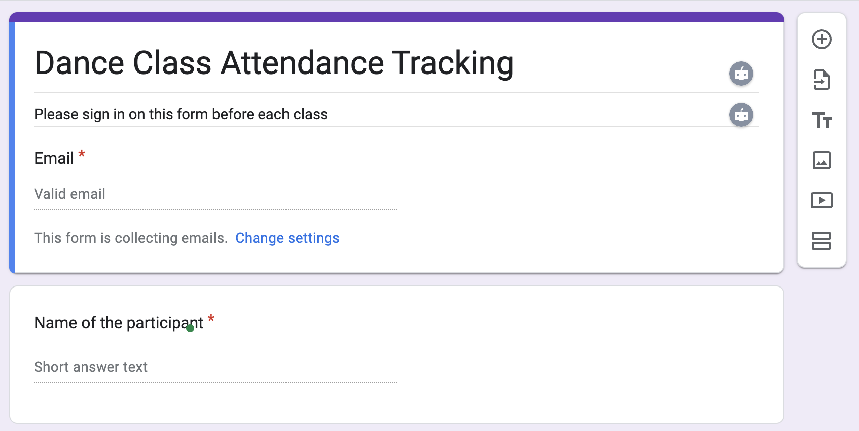 Attendance Tracking System with Google Forms